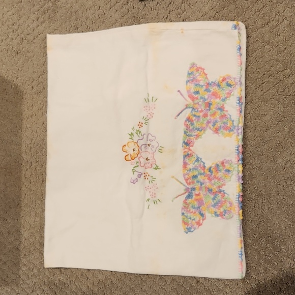 Accents | Hand Embroidered Pillowcase Vintage Linen | Poshmark